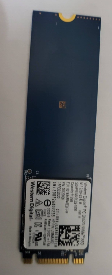 WESTERN DIGITAL PC SN520 SDAPNUW-512G 512GB M.2 2280 NVME PCIE X2 SSD ...