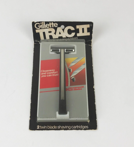 Vintage Gillette Trac II Twin Blade Razor with 2 Cartridges | eBay