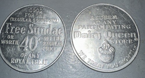 Vtg Advertising Dairy Queen Free Sundae or 40 Cents Off Royal Treat ...