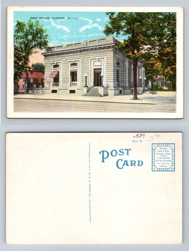 Clinton, IA-Iowa, U.S. Post Office Street View Vintage Postcard | eBay