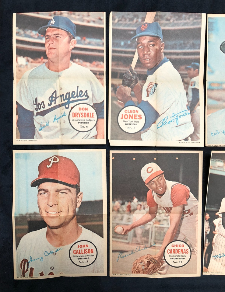 LOT 20 TOPPS BASEBALL POSTERS 1967-68 MANTLE MAYS 18 + 2 DUPLICATES (5 ...