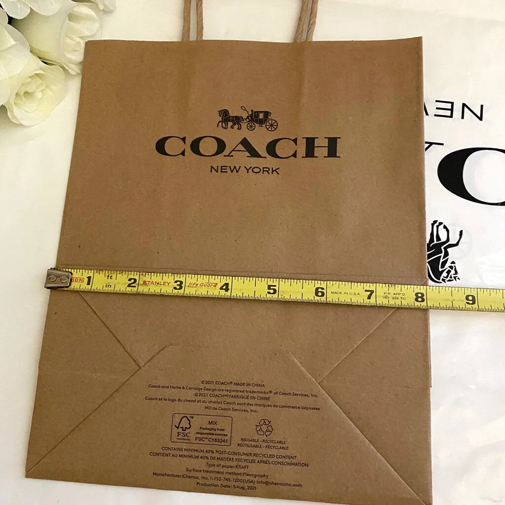 Coach Reusable Shopping Bag COACH NEW YORK Brown/white Paper Small