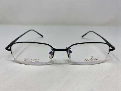 ALAN A801 52-17-138 Black Metal Half Rim Fashion Eyeglasses Frame PJ55 ...
