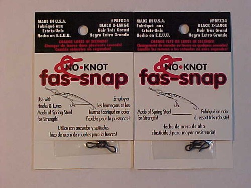 NEW NO KNOT FAS SNAP X LARGE SNAPS QUICK CHANGE LURES JIG HOOKS black ...