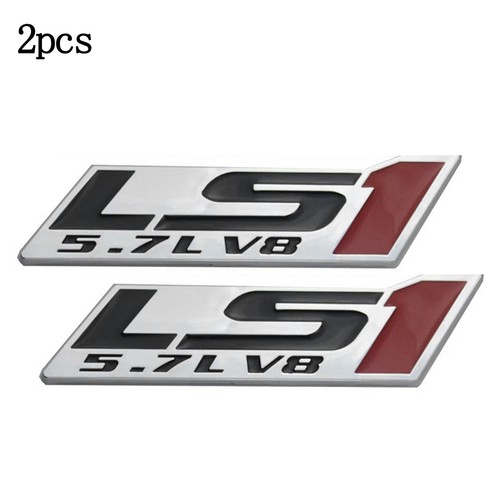 2Pcs Chrome Red Engine Emblems Badge Sticker Fits for Gm Chevy LS1 5.7L ...