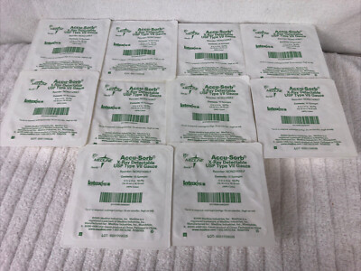 Lot of 10 pkgs Medline Accu-Sorb X-ray Detectable Gauze NON21430LF ...