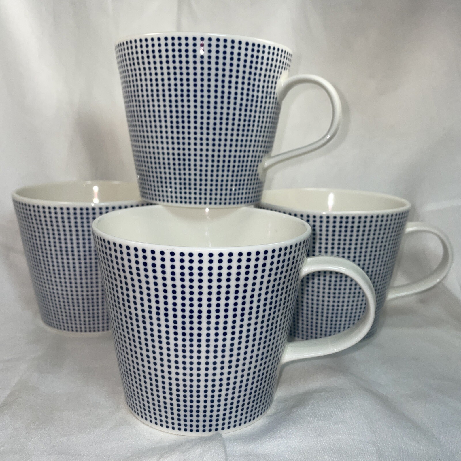 Royal Doulton Pacific Mugs (4) Dark Blue Dots Coffee Cup London 1815 ...