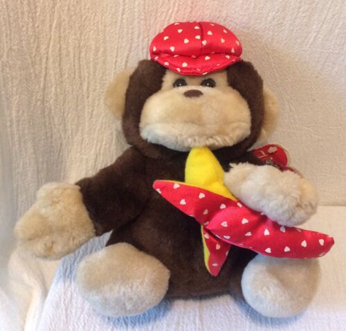Vintage Plush Kellytoy Monkey Holding Banana Play Pet Valentine Tag | eBay