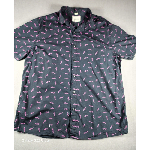 Bixby Nomad Mens Short Sleeve Button Up XL Sharks Navy Office Career ...