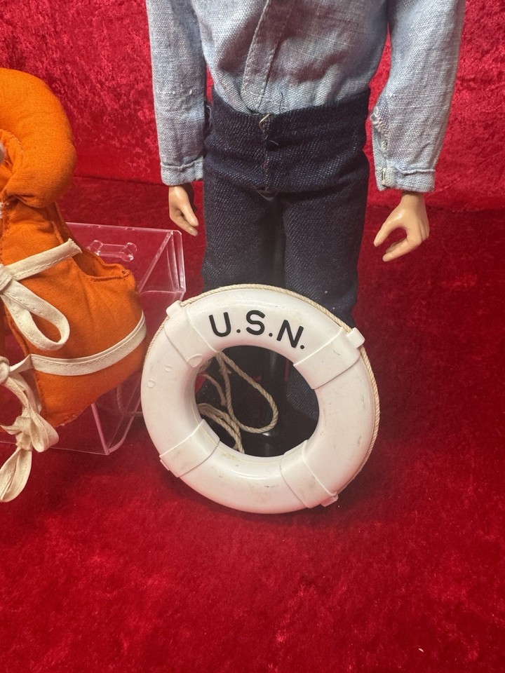 VINTAGE GI JOE 1964 ACTION SAILOR TALKING LOT USN RING LIFE JACKET NO ...