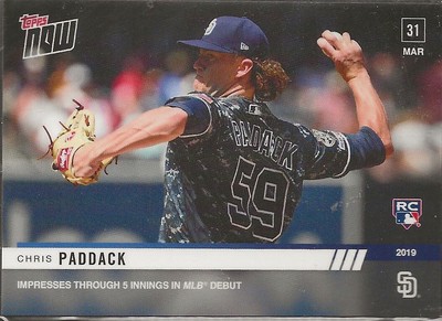 2019 Topps Now Baseball Chris Paddack #30 Rookie, PR615 | eBay