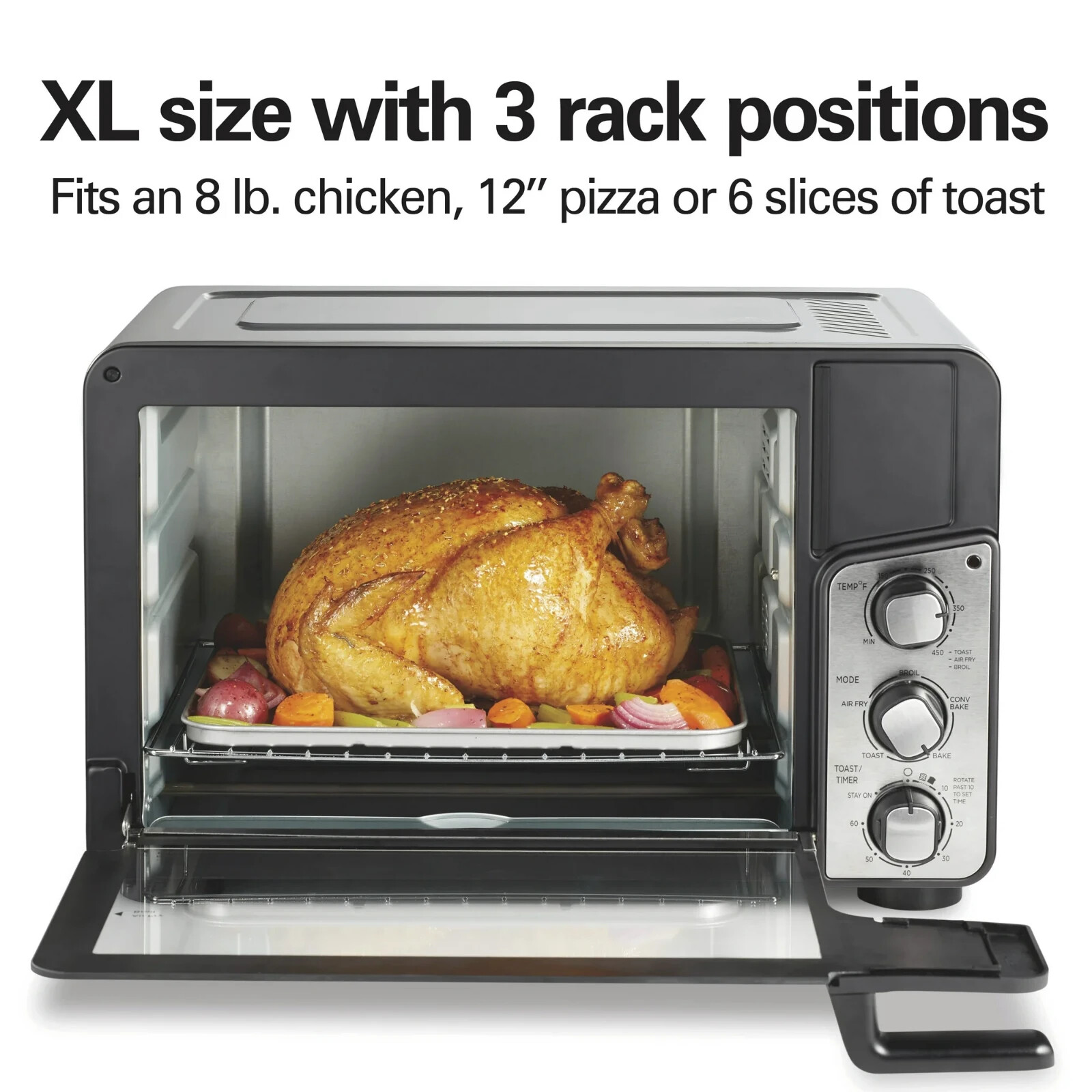 Hamilton Beach 6-Slice Black Stainless Steel Toaster Oven | eBay