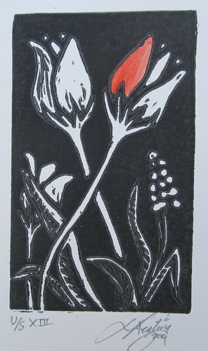 LYNN KEATING AUSTRALIAN LINOCUT "TULIP FLOWER" 2014 L/E | eBay Australia