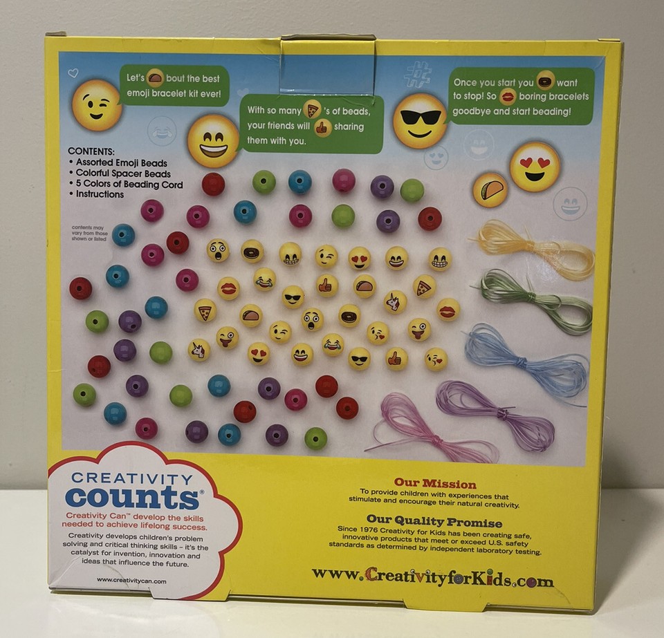 Creativity for Kids - EMOJI BRACELETS - Makes 5 Colorful Bead Bracelets ...