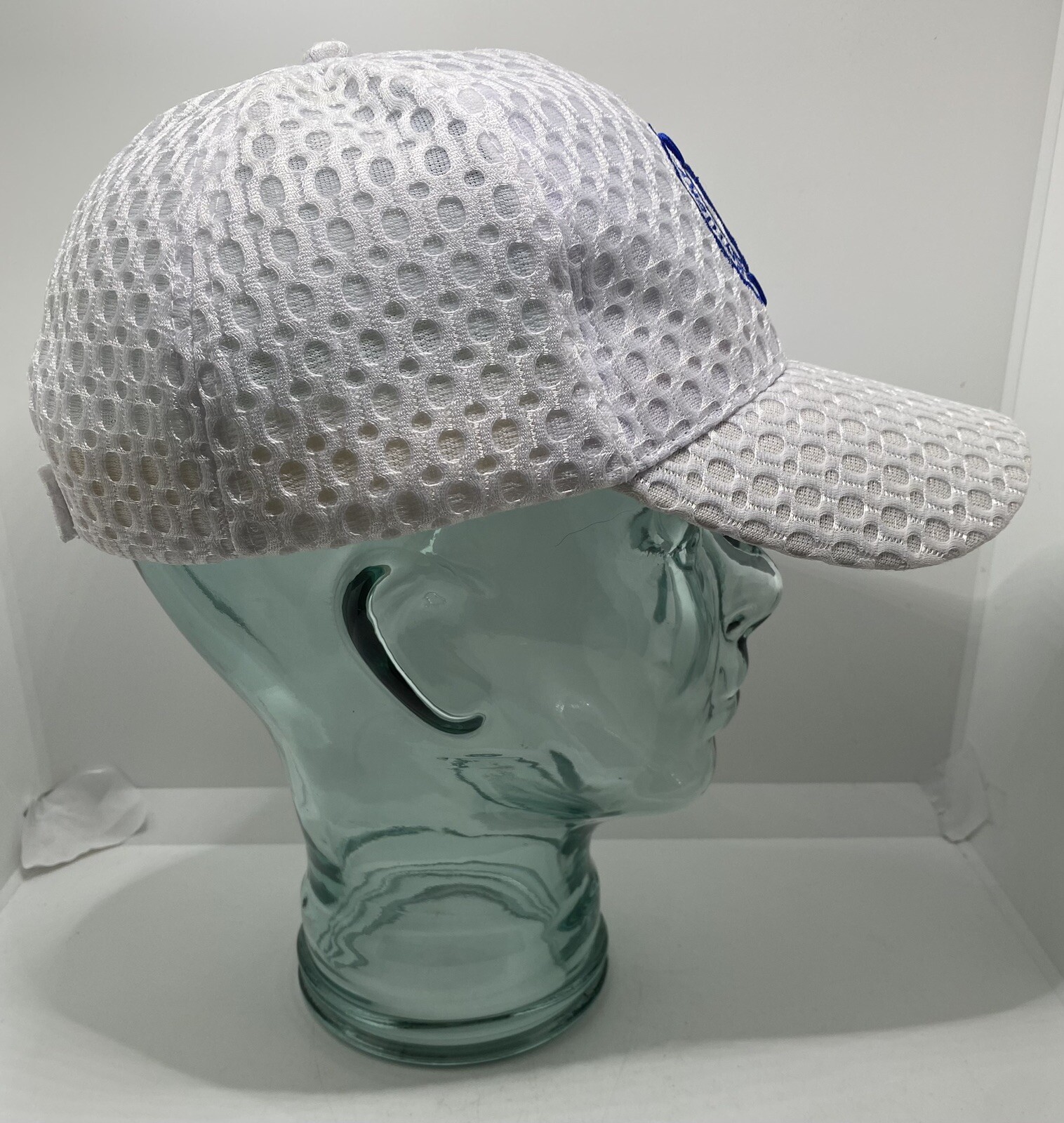 Kentucky Breathable Mesh Cap White W/Blue Trim Adjustable Strap ...