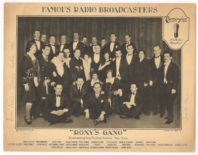 1928 Famous Radio Broadcasters "Roxy's Gang" B&W Photograph 11-6-1928 ...