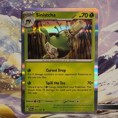 Pokemon TCG Sinistcha Holo Rare Twilight Masquerade 022/167 | eBay