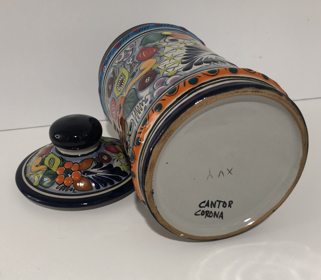 Handpainted Cantor La Corona Family Talavera 3 Piece Set Canister jar ...