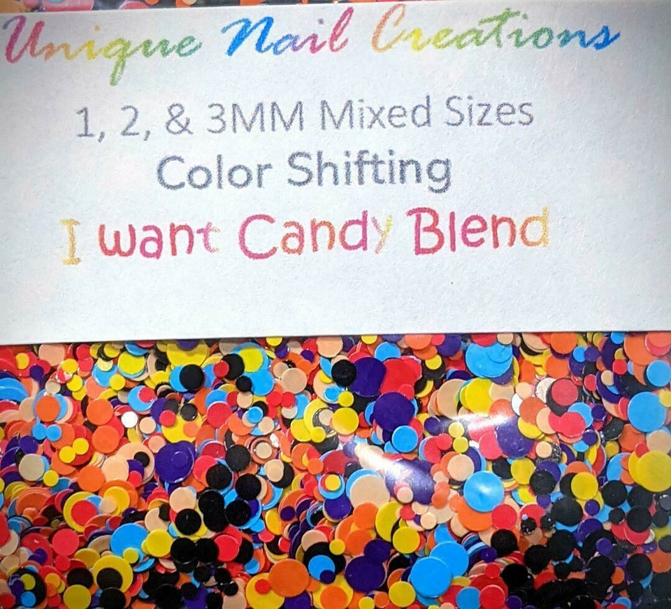 1, 2,&3MM DOT Glitter *UNICORN EFFECT~Nail•Acrylic•Gel•Body Art•Face ...