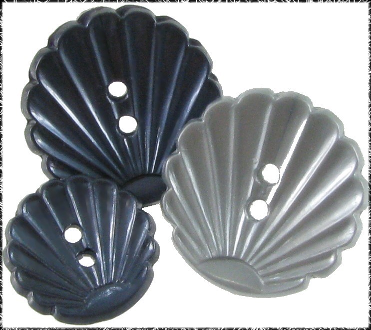 Trio of Vintage Stamped Plastic Scallop Shell Buttons | eBay