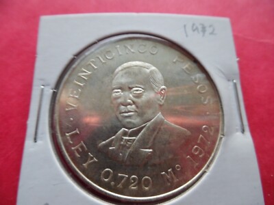 1972 Mo Mexico 25 Pesos (Benito Pablo Juarez Garcia) Silver Coin - KM ...
