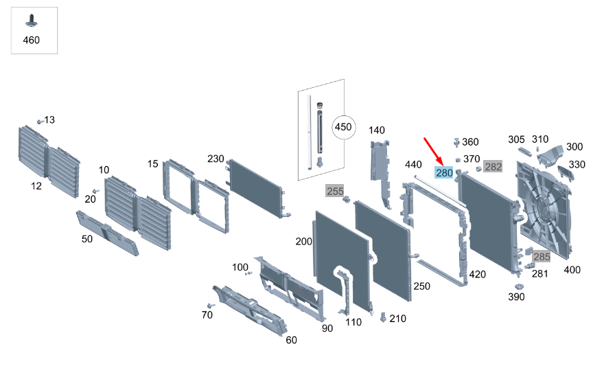 MERCEDES-BENZ GLE W167 Coolant Radiator A1675006201 GENUINE for sale ...