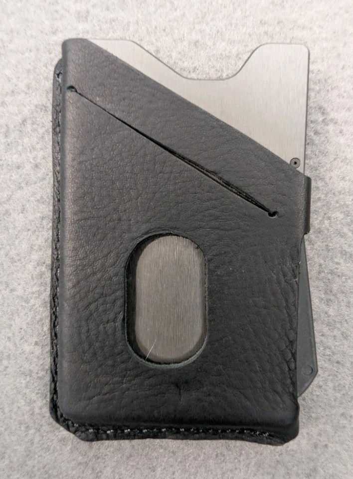 GRIP6 Black Leather Wrap Gun Metal Wallet - One Size- Slim Minimal | eBay