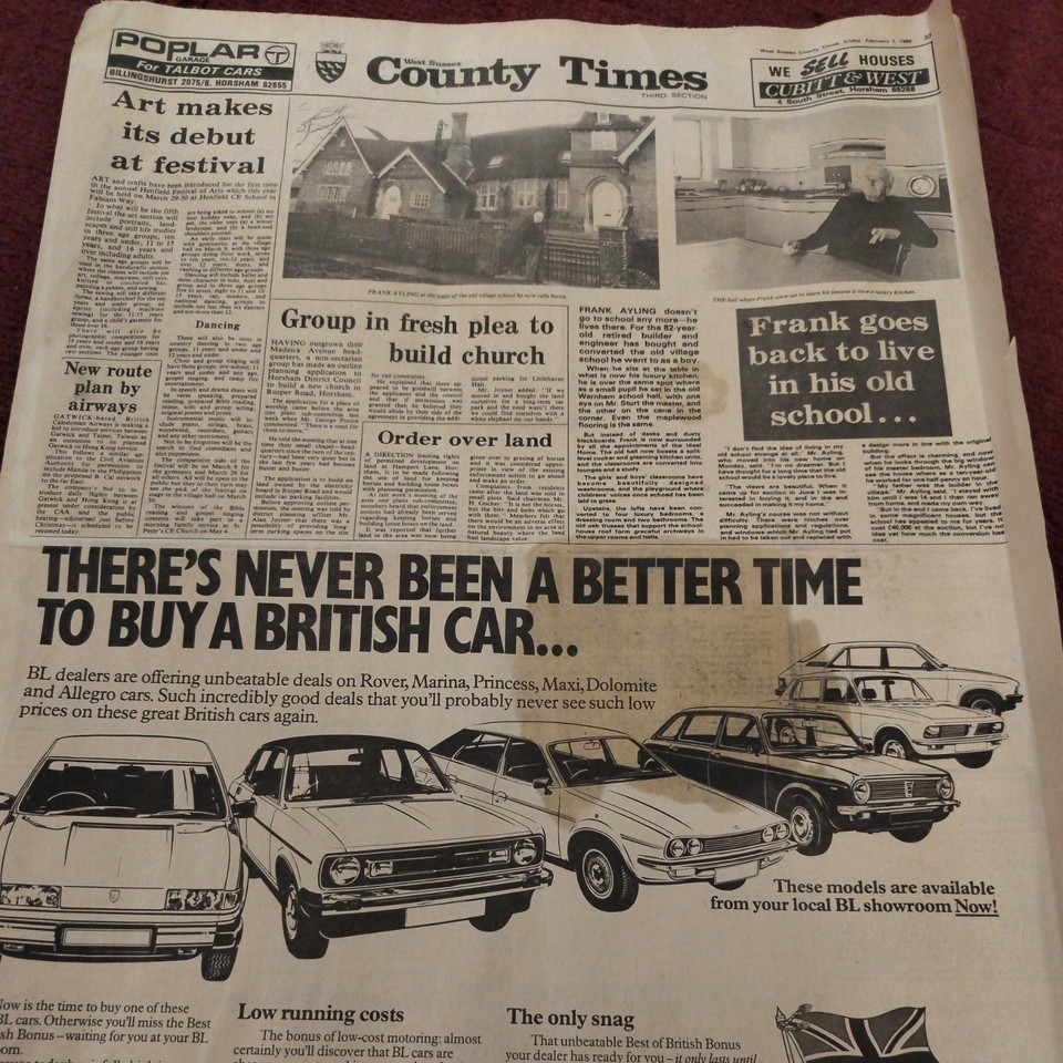 West Sussex County Times Newspaper 1 February 1980 | eBay UK