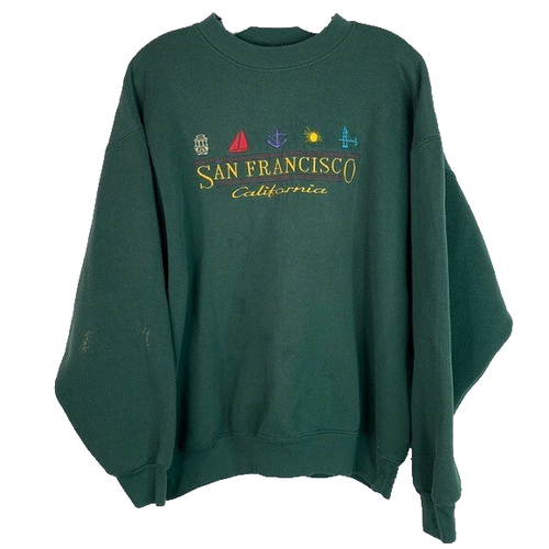 Vintage H.L. Miller Gold San Fransisco Green Crewneck Sweatshirt Size ...