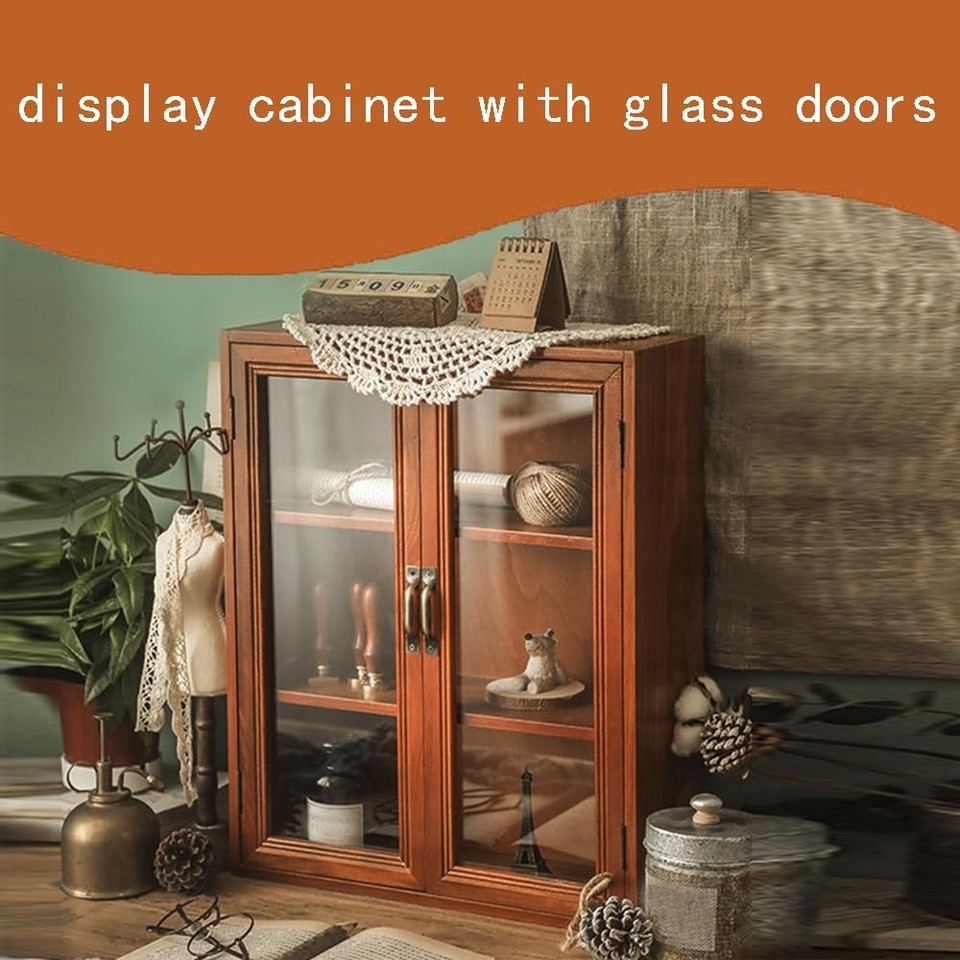 Vintage Countertop Cabinet14.5"x5.2"x18"Medicine Cabinet,Display Case ...