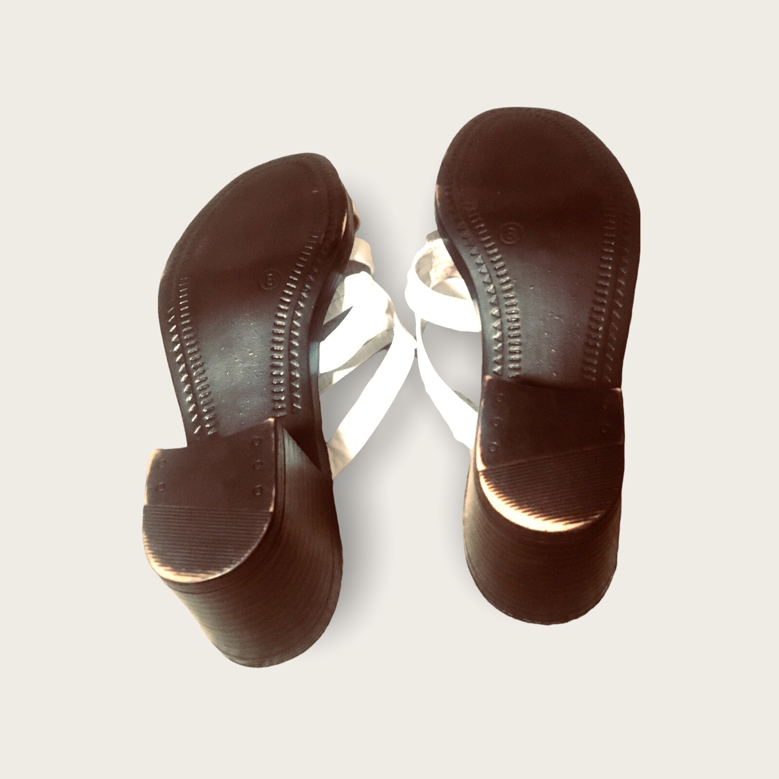 Callisto Of California WhIte Block Heel Mules Sandals Strappy Shoes ...