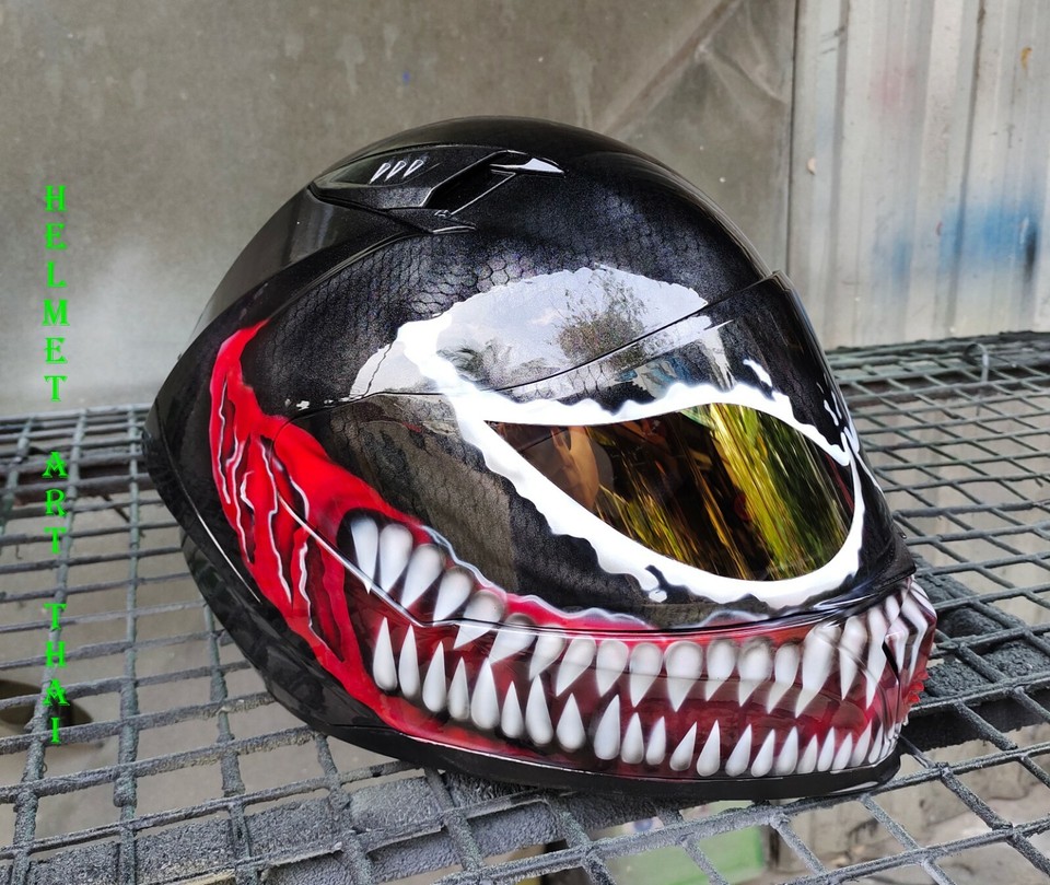 VENOM Custom Airbrushed Motorcycle Helmet | eBay