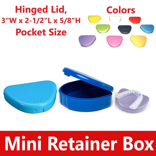 Dental Ortho Appliance Case Mini Retainer Box, 5/8"D, Pocket Size, Up ...