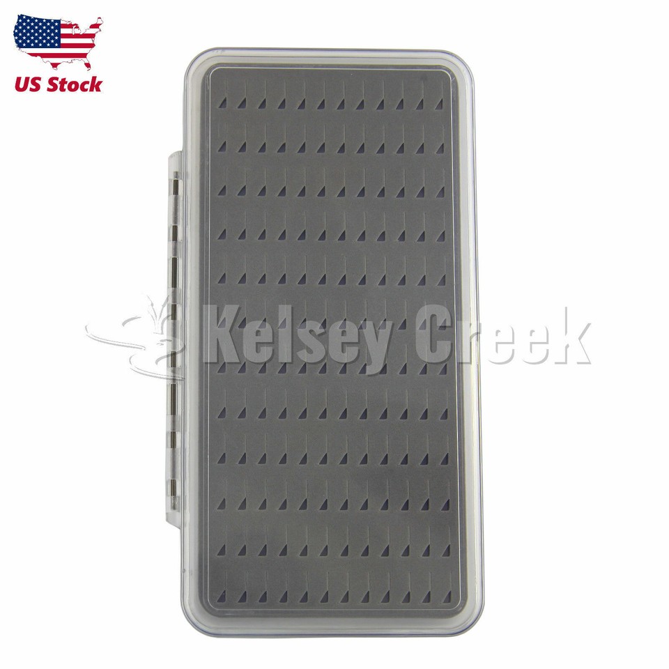 Large Slim Fly Box, Clear Lid, Easy Grip Foam, fly-fishing fly storage ...