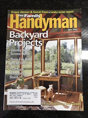 VINTAGE JUNE 2003 THE FAMILY HANDYMAN DIY Magazine Crafts Projects | eBay