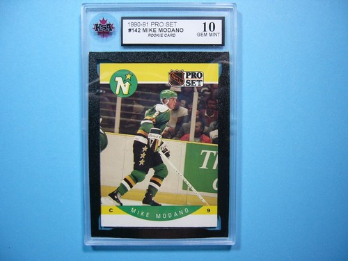 1990/91 PRO SET NHL HOCKEY CARD #142 MIKE MODANO ROOKIE RC KSA 10 GEM ...