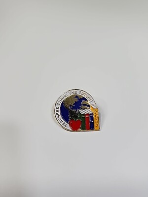 Teachers Shape the Future Lapel Pin Education Books Apple Globe | eBay