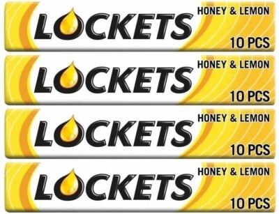 4x Lockets Honey & Lemon Flavor Menthol & Eucalyptus Medicated Lozenges ...