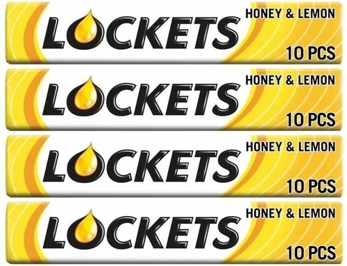 4x Lockets Honey & Lemon Flavor Menthol & Eucalyptus Medicated Lozenges ...