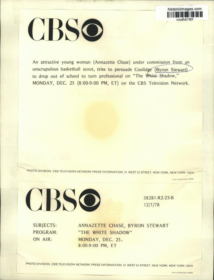 1978 Press Photo Annazette Chase & Byron Stewart in CBS's "The White ...