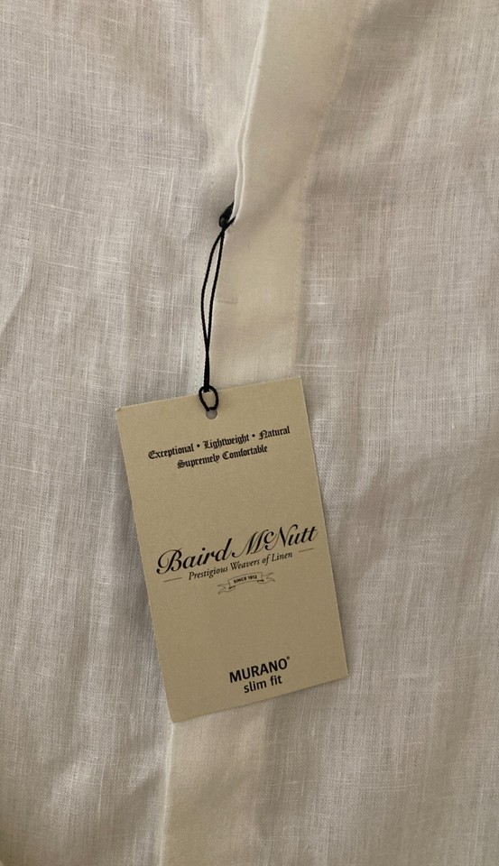 Men's MURANO White Open Neck Linen Shirt XL X-Large NEW NWT Slim Fit ...