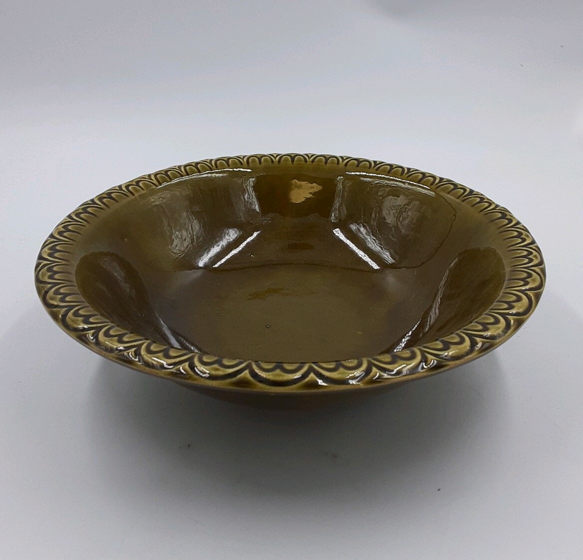 McCoy Vintage Pottery USA 7516 Green Basin Bowl for Thanksgiving Turkey ...