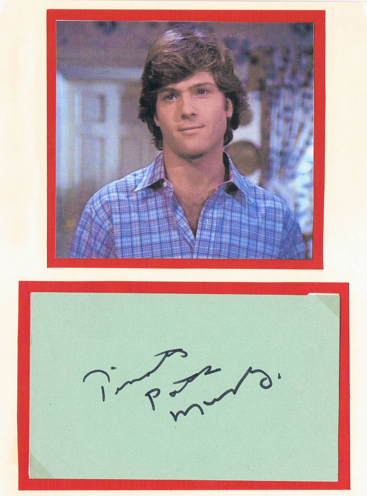 Timothy Patrick Murphy 1959-88 autograph signed card 3"x5" US actor ...