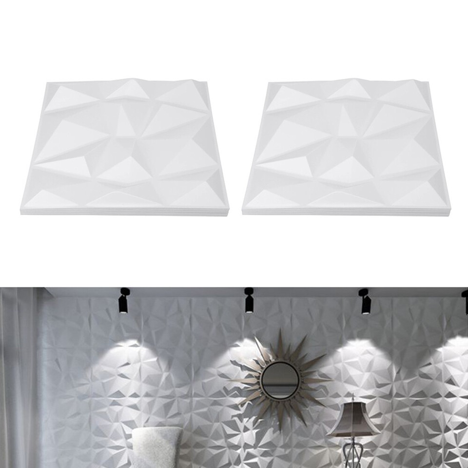 12 Tiles 3D Wall Panels PVC Tiles Textured Bricks Art Design DIY ...