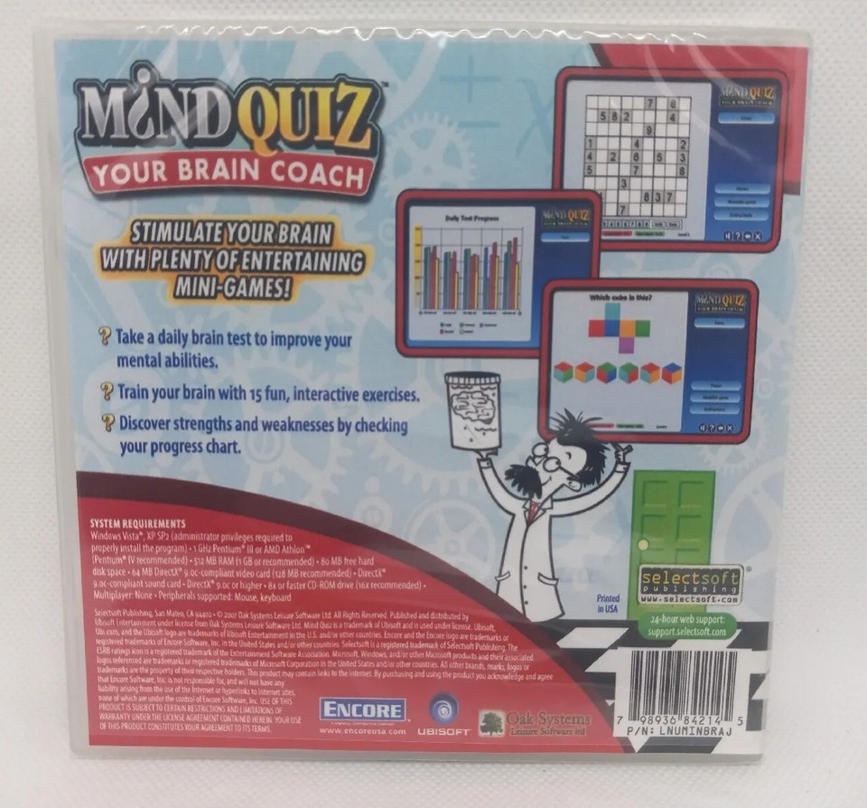 Mind Quiz: Your Brain CoachPC Game * Windows XP/Vista * Brand New ...