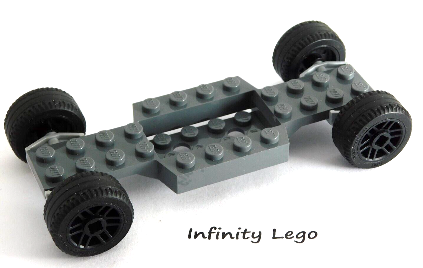 LEGO Dark Grey Car Chassis Base 4x12 with 4 Black Wheels & Holder 2x2 ...