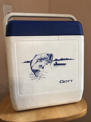 Vintage Fishing GOTT Tote 18 Cooler Ice Chest Bass Blue White Model ...