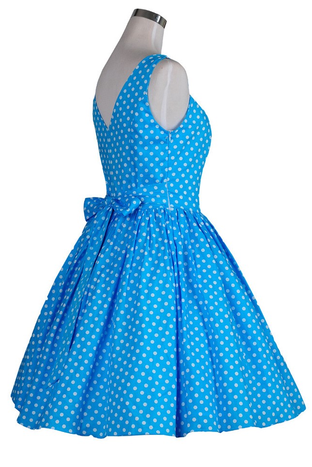 50s 60s Swing Retro Rockabilly Dress Polka Dot TEA Party Vintage Dress ...