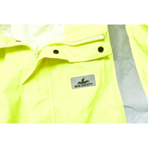 MCR Safety Men's Neon Yellow Polyester Work Jacket 2X Reflective ...