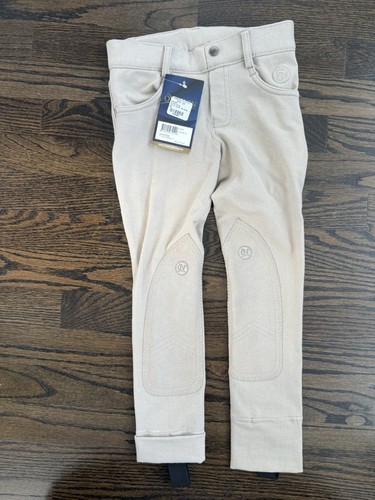 Ovation Breeches Kids Youth Tan Equestrian Horse Riding Pants Patches ...